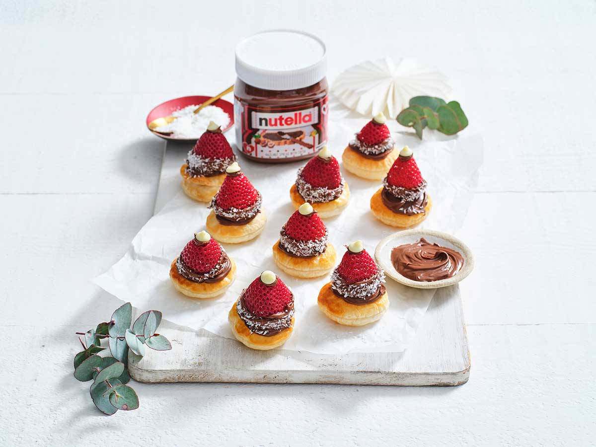 Strawberry Santa Hats with Nutella® & Pampas™ Puff Pastry | Recipes ...