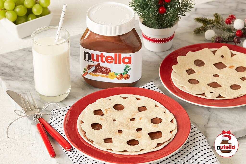 Tortillas flocons de neige avec tartinade aux noisettes NUTELLA ...
