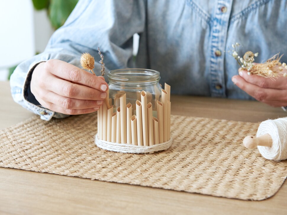 DIY - nutella - Strohhalm-Glas